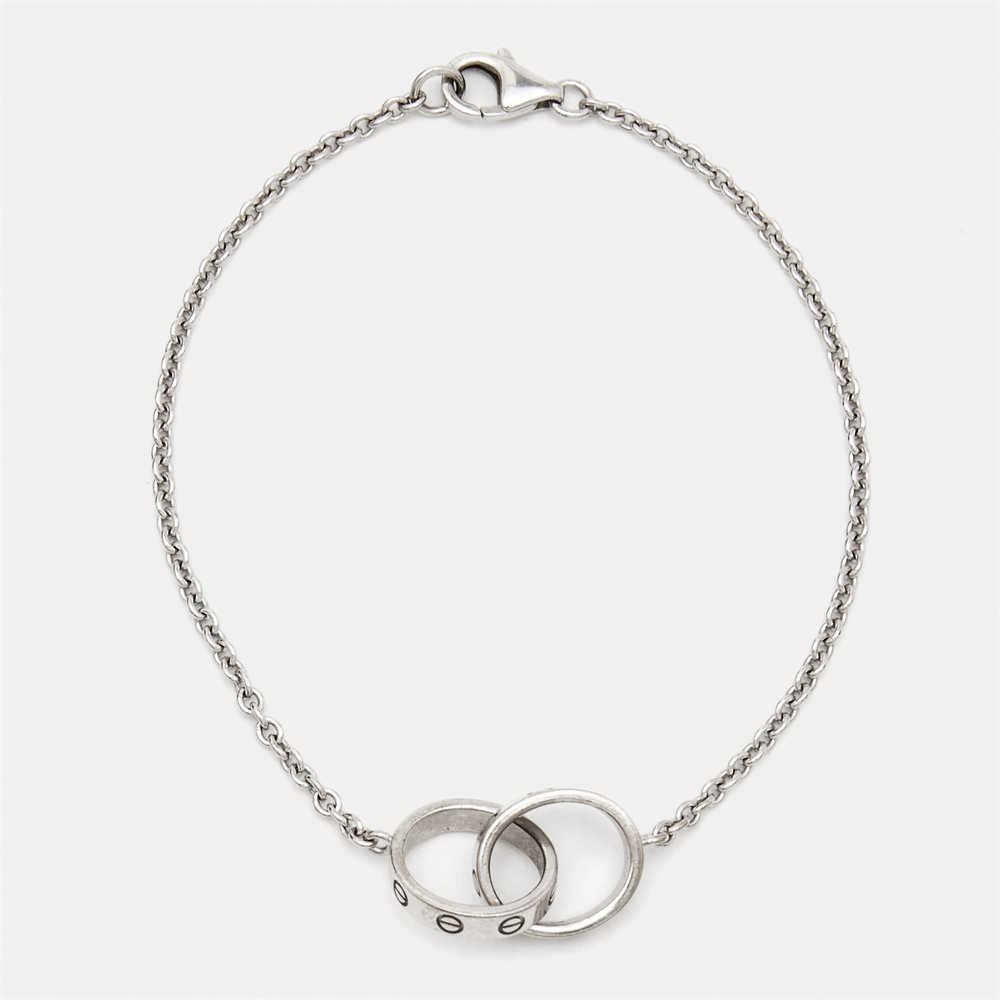 Cartier Love Interlocking Loops 18k White Gold Bracel… - Gem